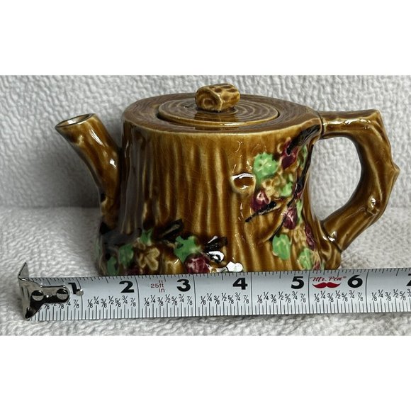 Unmarked | Kitchen | Whimsical Tree Stump Pottery Tea Pot Cabin Decor ...